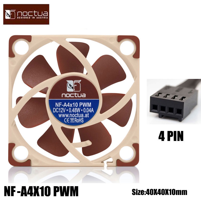 Noctua NF-A4x10 PWM 3pin/4pin 24V/12V/5V Case Fan Thin Fan PWM Intelligent Temperature Control ...