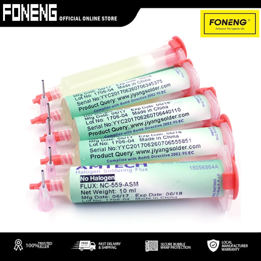 AMTECH NC-599-ASM BGA PCB 10ml Solder Paste Flux for Mobile Phone BGA Soldering Paste Welding ...