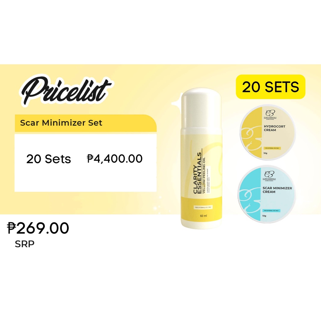 20 SETS OF SCAR MINIMIZER SET BY CLARITY ESSENTIALS | Shopee Philippines