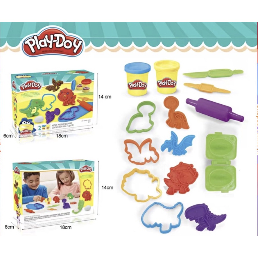 Dinosaur Colored Clay Toy Set (Play doh Toy Set) | Shopee Philippines