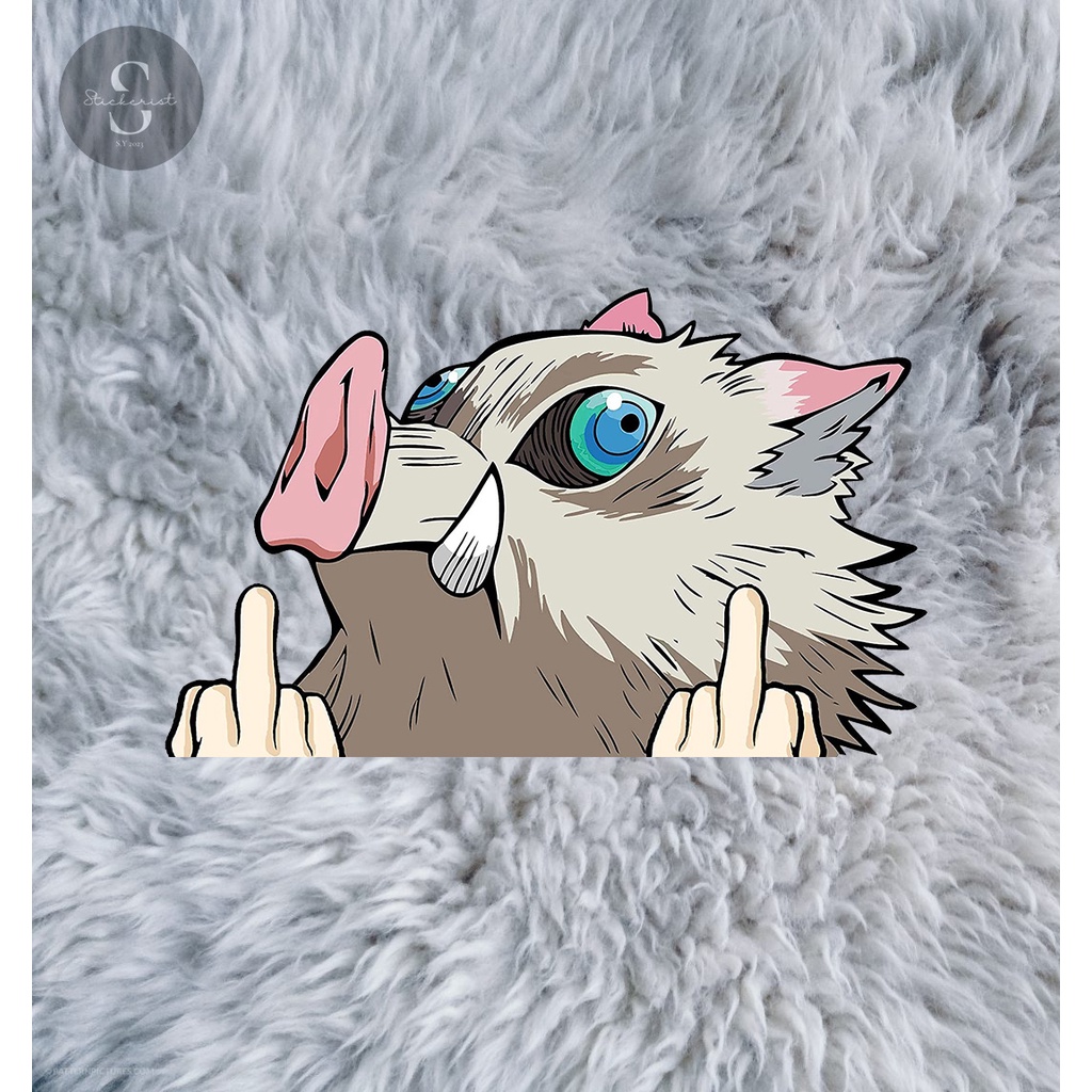 Demon Slayer Inosuke Peeker- Peeking Funny 3D Laminated Vinyl Sticker ...