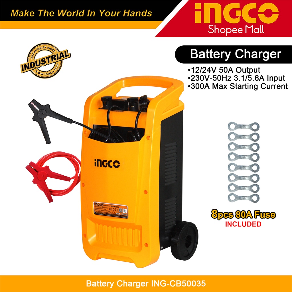 Ingco Industrial Car Trolley Battery Charger 12V / 24V ING-CB50035 IPT ...