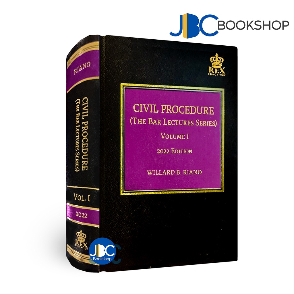 Vol 1 Civil Procedure (The Bar Lecture Series) 2022 Edition by Willard B. Riano | Shopee Philippines