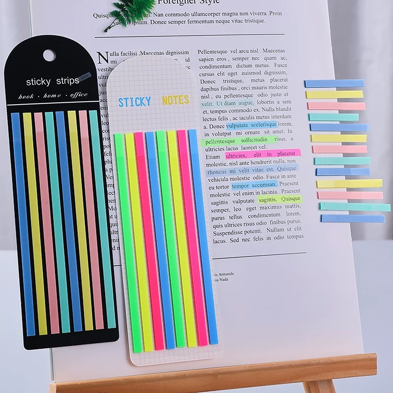 160sheets STICKY STRIPS TRANSLUCENT HIGHLIGHTER NOTES | Shopee Philippines