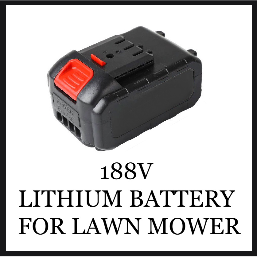 RECHARGEABLE 188 V LITHIUM BATTERY FOR LAWN MOWER GRASS CUTTER | Shopee ...