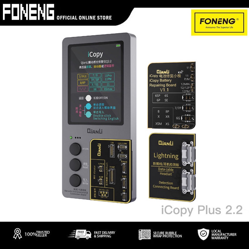 Qianli iCopy Plus V2.2 LCD Ture Tone Virbrator EEPROM Programmer ...
