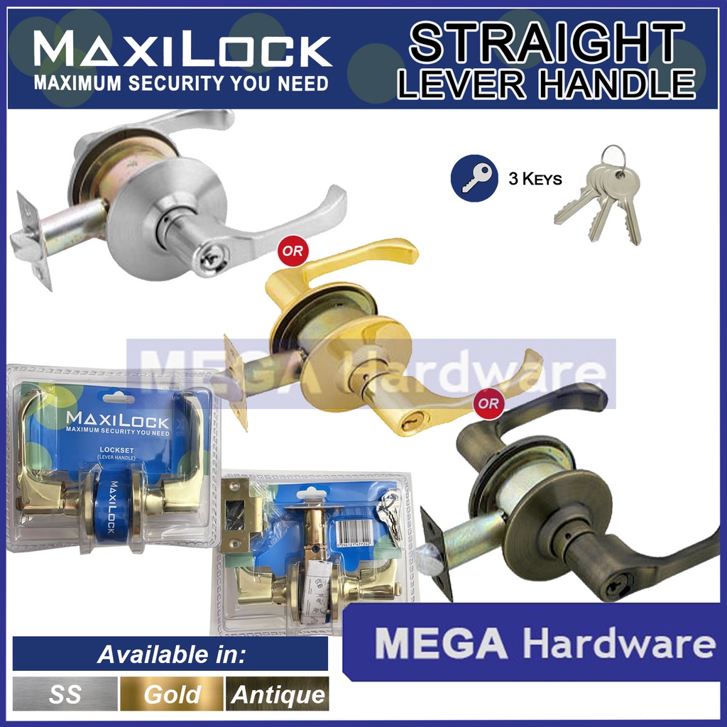 MAXILOCK Door Knob Keyed Entry Lockset / Single or Double Deadbolt ...