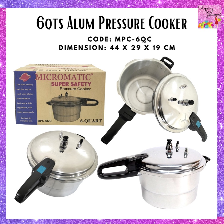 Micromatic MPC- 6QC 6 Quarts Pressure Cooker 24cm (Silver) | Shopee ...
