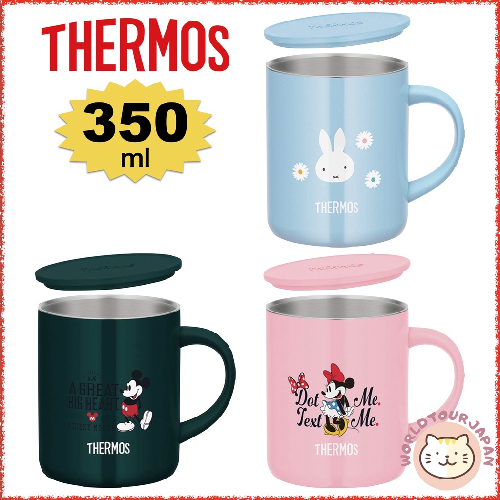 THERMOS Vacuum Insulated Mug Cup with Lid / 350ml / JDG-350 / Printed Mickey, Minney and Miffy ...