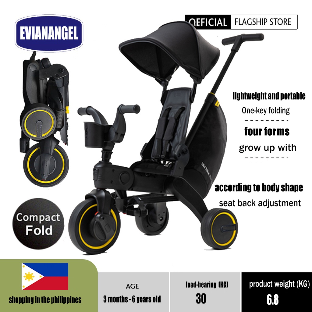 EvianAngel 4 in1 Stroller Bike For Baby Foldable Bicycle For Kids Push ...