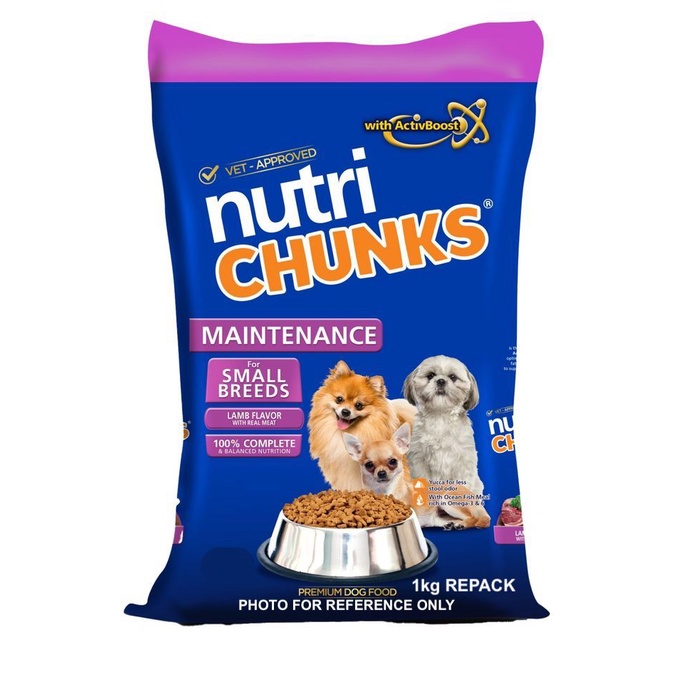 Nutri Chunks Maintenance for Small Breeds Lamb Dog Food 1KG Rpack ...
