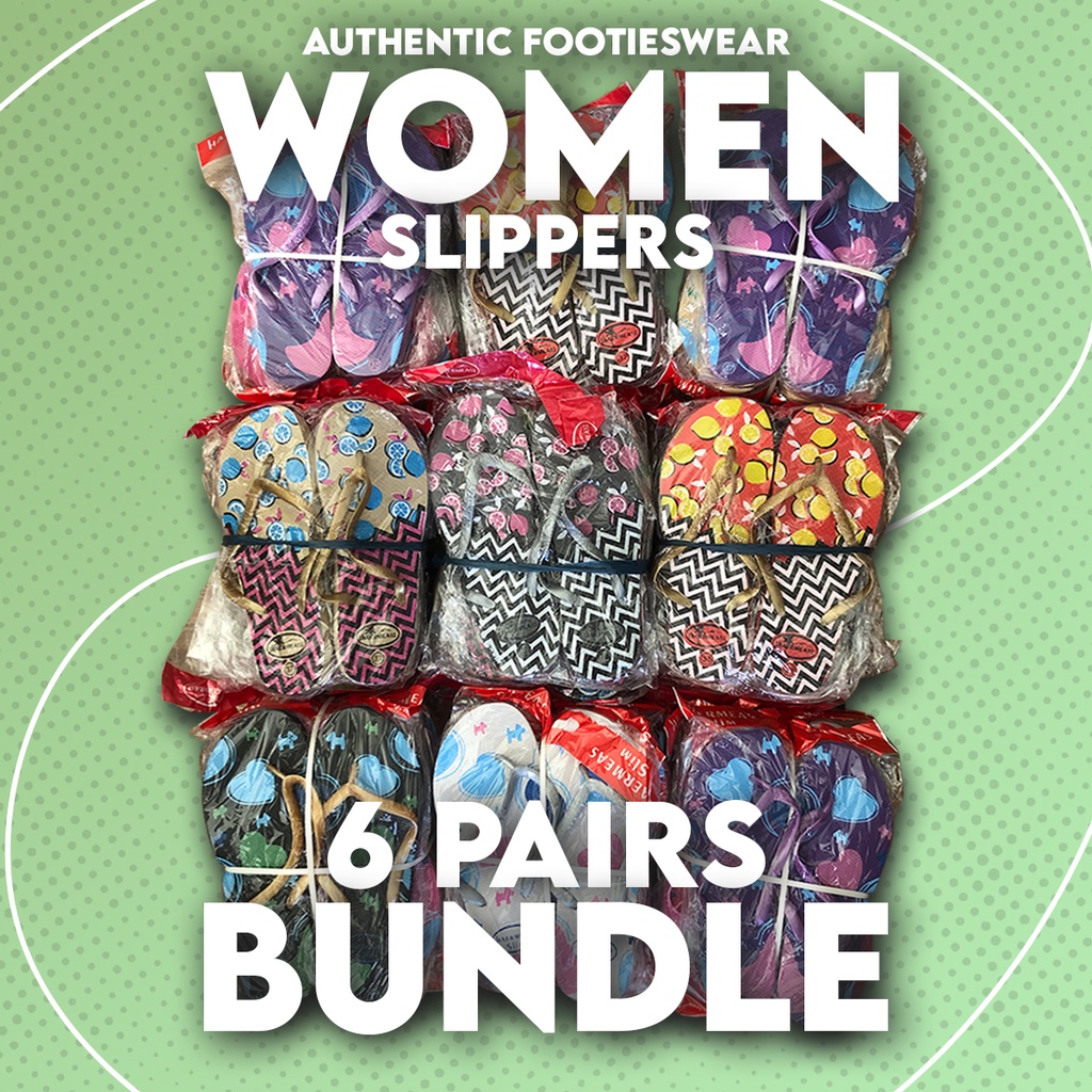 PER BUNDLE WOMEN SLIPPERS BARGAIN Slippers 6 PAIRS Random Design ...
