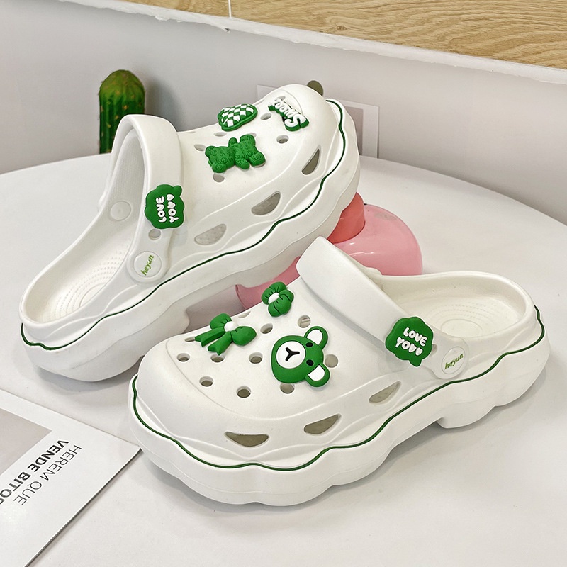 cute bear clogs shoes for women 2024 New korean fashion summer ...