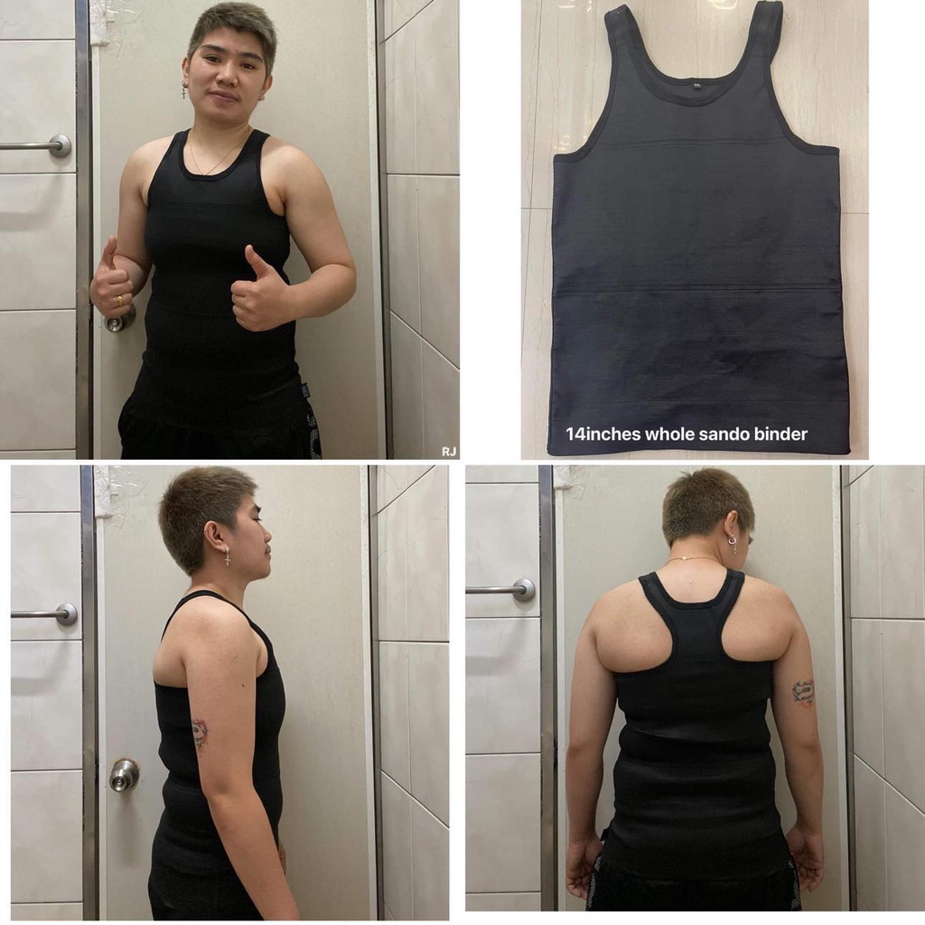 14inches FULL RUBBER THREAD SANDO BINDER FOR LESBIAN TOMBOY TRANSMAN BI ...