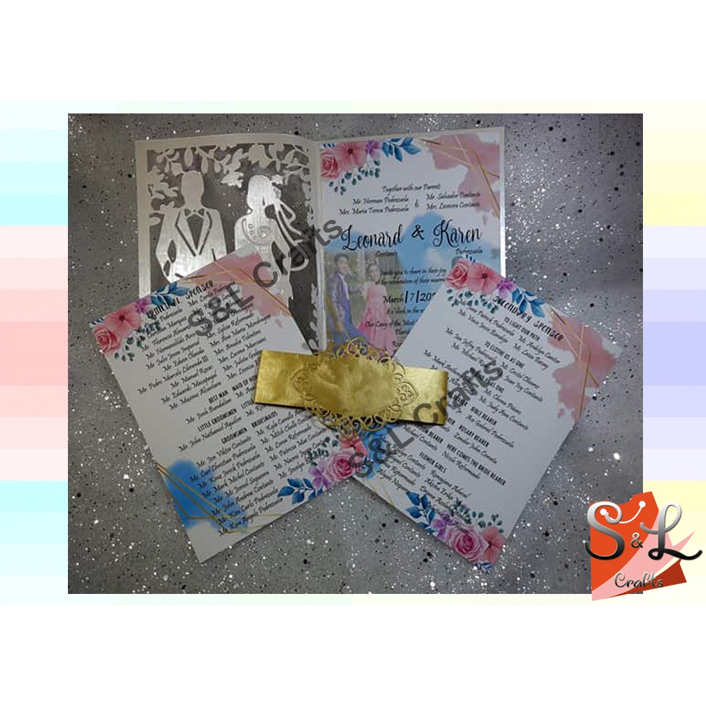 30SETS COMPLETE SET WEDDING INVITATION W/ 3 INSERTS - FREE LAYOUT ...