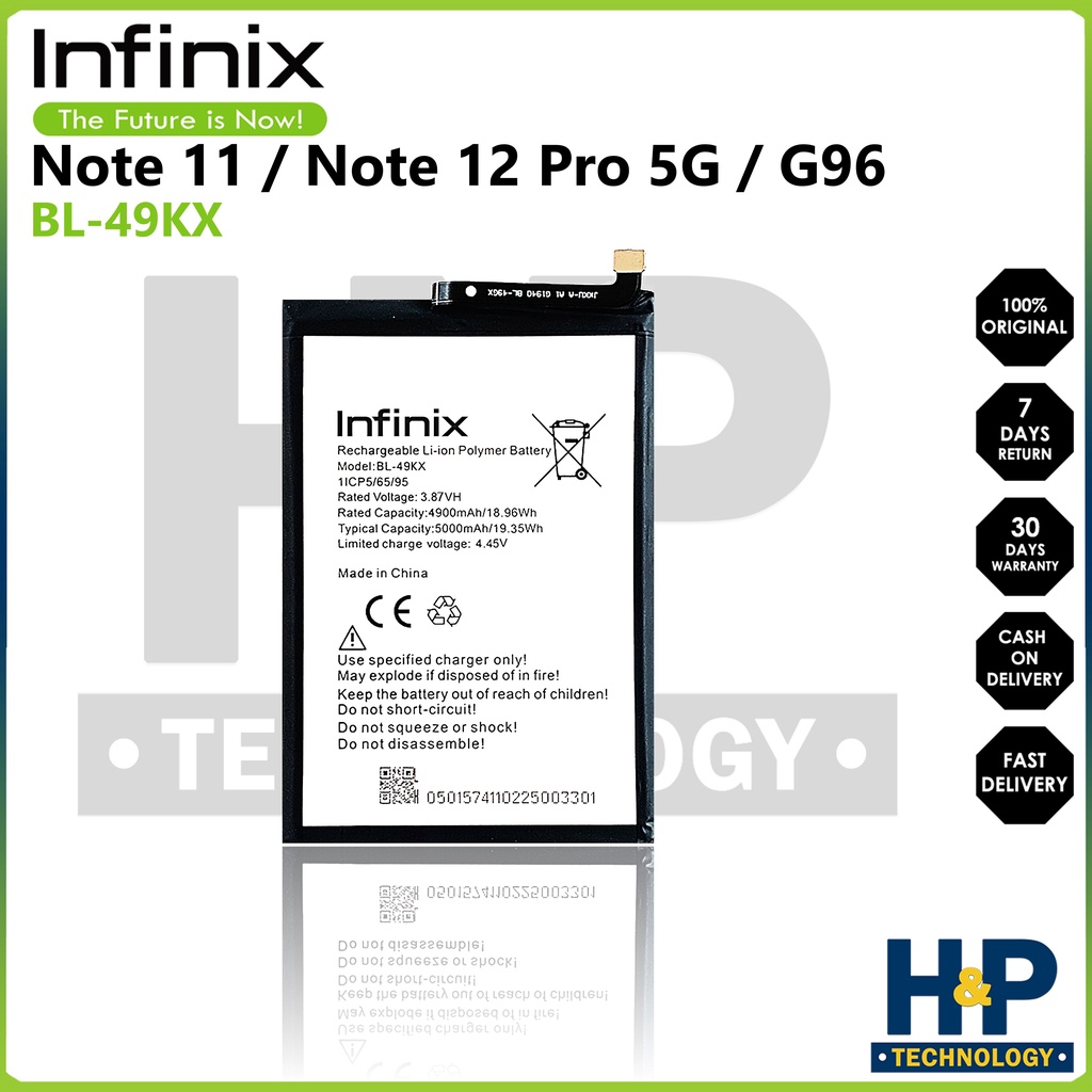 BL-49KX Battery Infinix Note 11 / Note 12 G96 / Note 12 Pro | Shopee ...