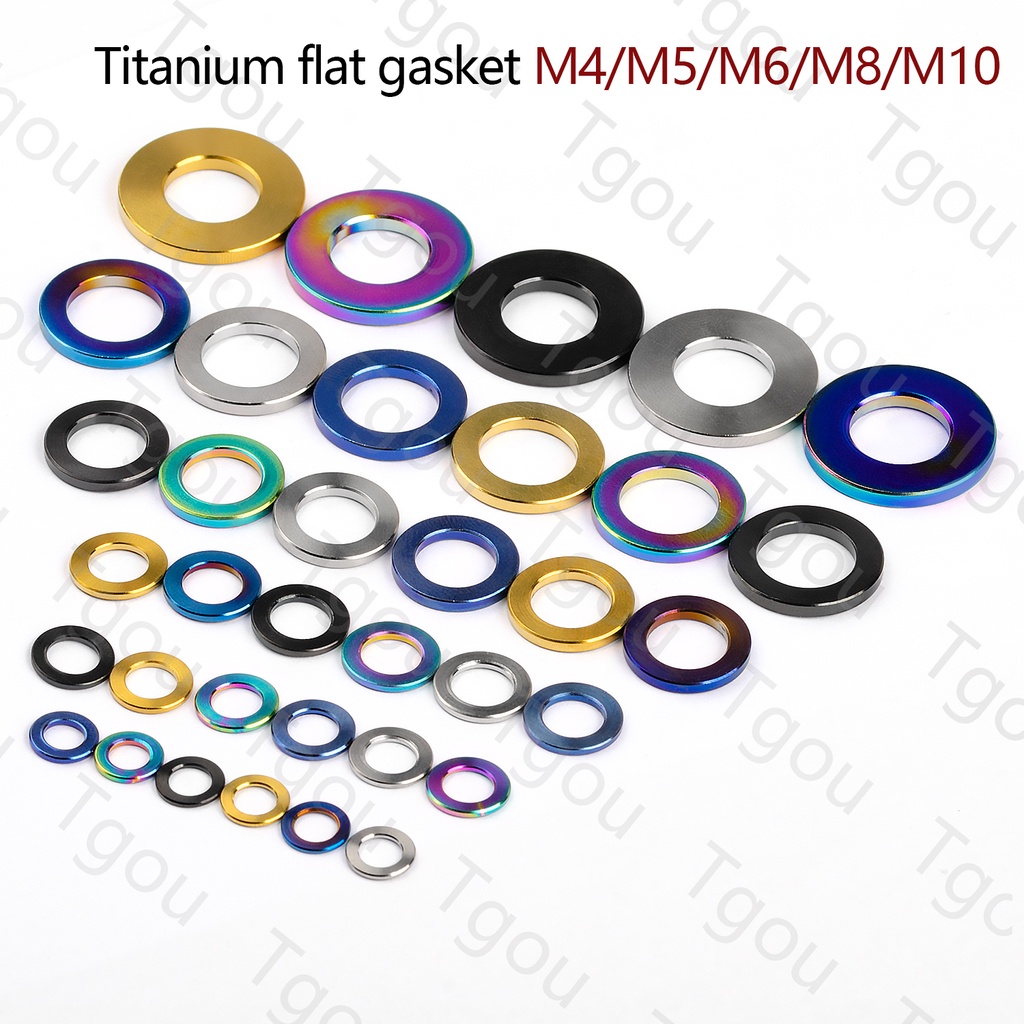 Tgou Titanium Washer M3 M4 M5 M6 M7 M8 M10 M12 M14 Flat Spacer Gasket For Bicycle Cycling ...