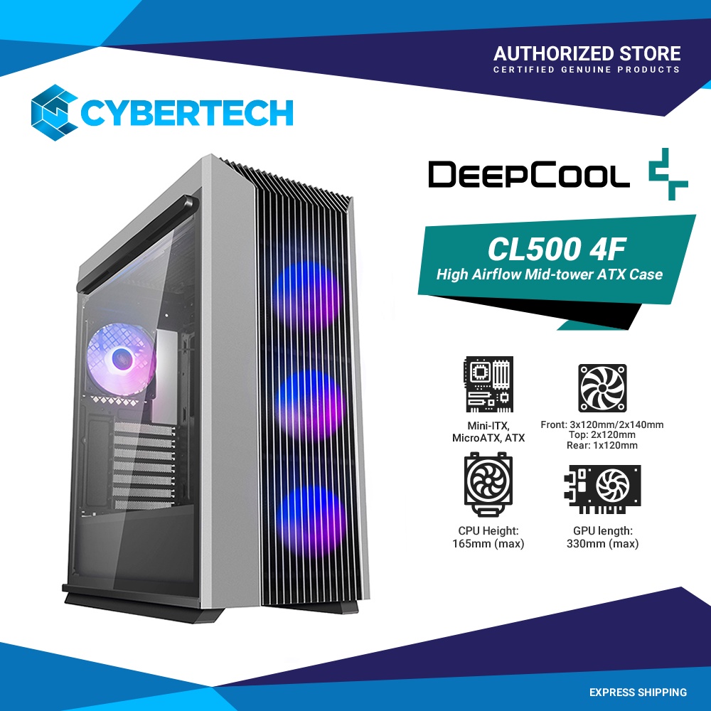Deepcool CL500 4F High Airflow Mid-tower ATX Case (R-CL500-BKNMA4N-A-1 ...