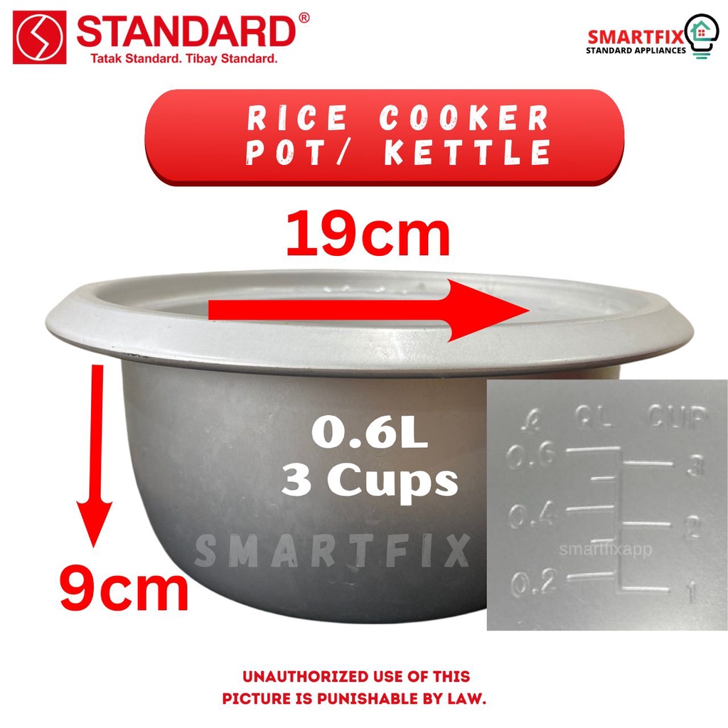 STANDARD Rice Cooker POT KETTLE (POT/ KETTLE ONLY NOT WHOLE RICE COOKER ...