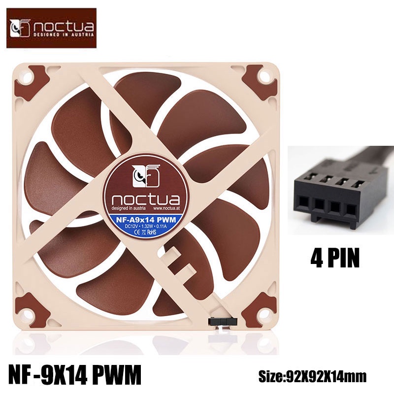 Noctua NF-A9x14 PWM/Black 9cm Fan (SSO Magnetically Stable Bearing/Thin ...