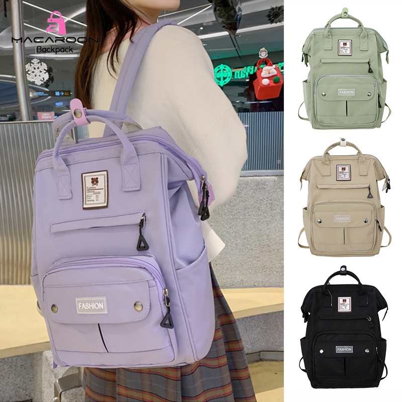 Macaroon backpack for women Korean school Bag waterproof laptop ...