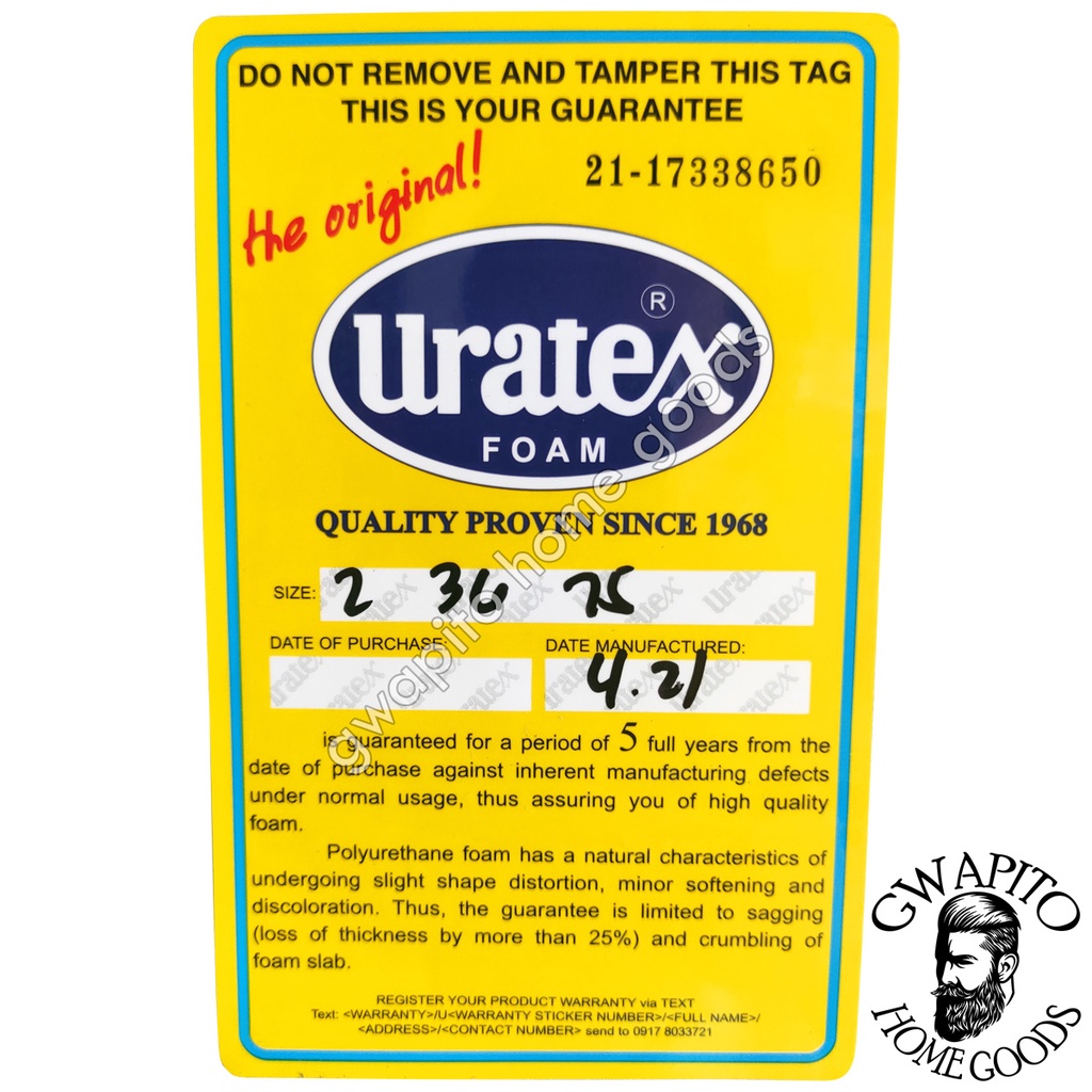 Uratex Foam with Cover 5 inches thick 100% ORIGINAL ( Single / Double ...