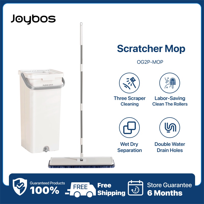 Joybos Floor Mop OG2P Self Wash Squeeze Dry Flat Mop 2in1 360 Spin Mop ...