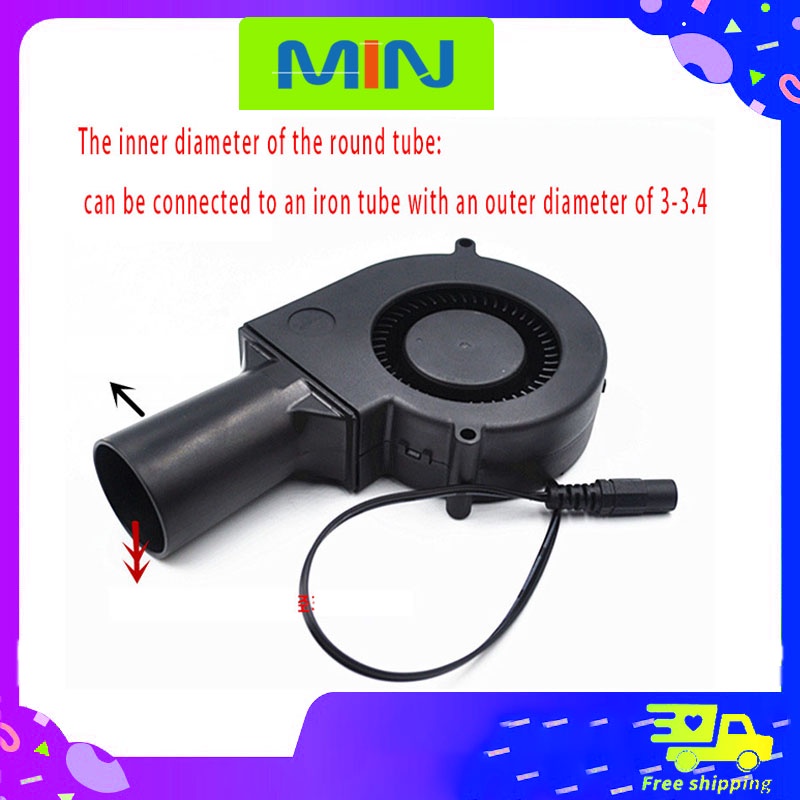 PWM Blower Server BBQ Fan 9733 97x97x33mm DC 12V 2.5A 5.5x2.1mm 6000R ...