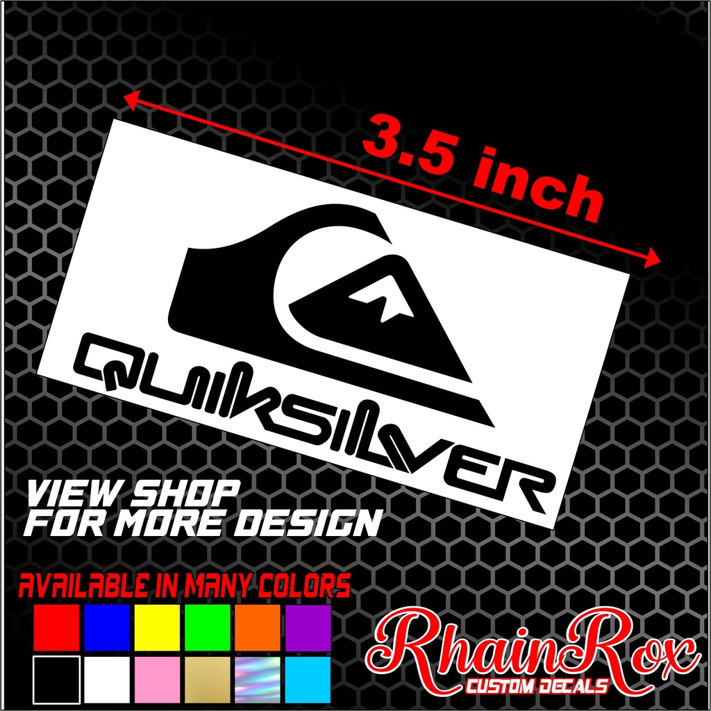 quicksilver logo sticker diecut machinecut waterproof | Shopee Philippines