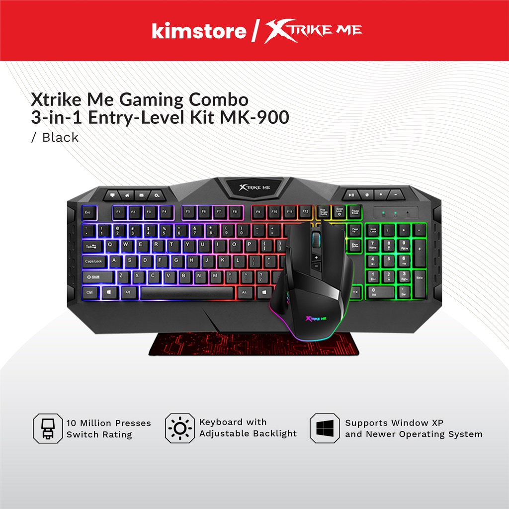 Xtrike Me Gaming Combo 3-in-1 Entry-Level Kit MK-900 - Black | Shopee Philippines
