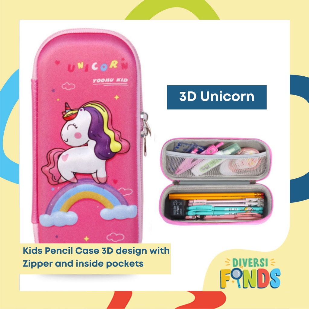 Pencil Case / Pencil Box 3D Design - with inside pocket and cushion ...