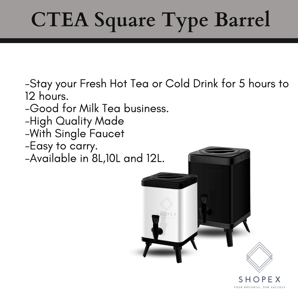 12L/10L/8L Square type Milktea Barrel / Milktea Thermos bucket ...