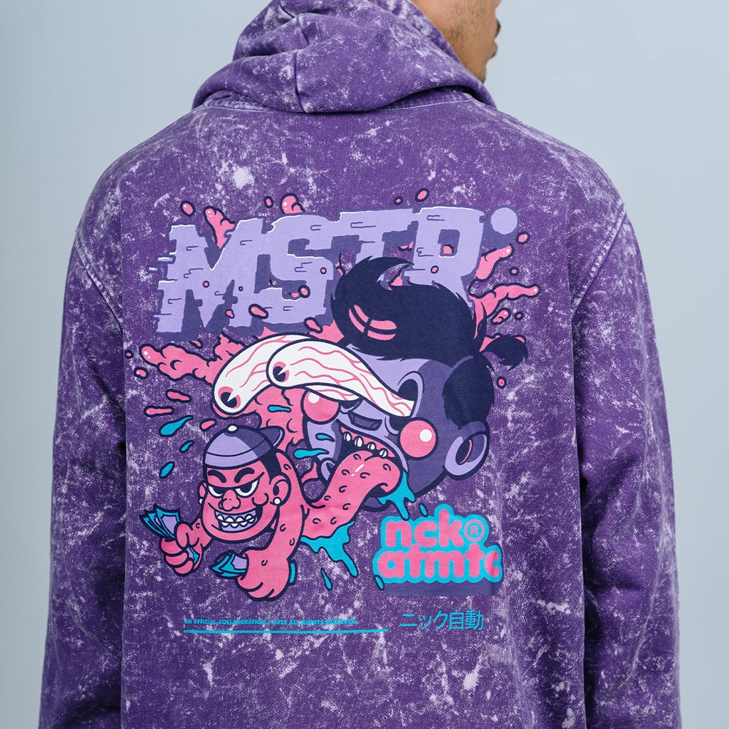 Nick Automatic X Master Collaboration "Guts Out Hoodie" Acid Wash ...