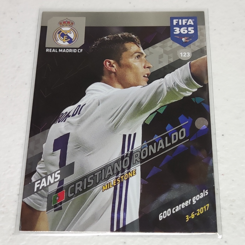 Cristiano Ronaldo Panini Adrenalyn XL FIFA 365 2018 Milestone Cracked ...