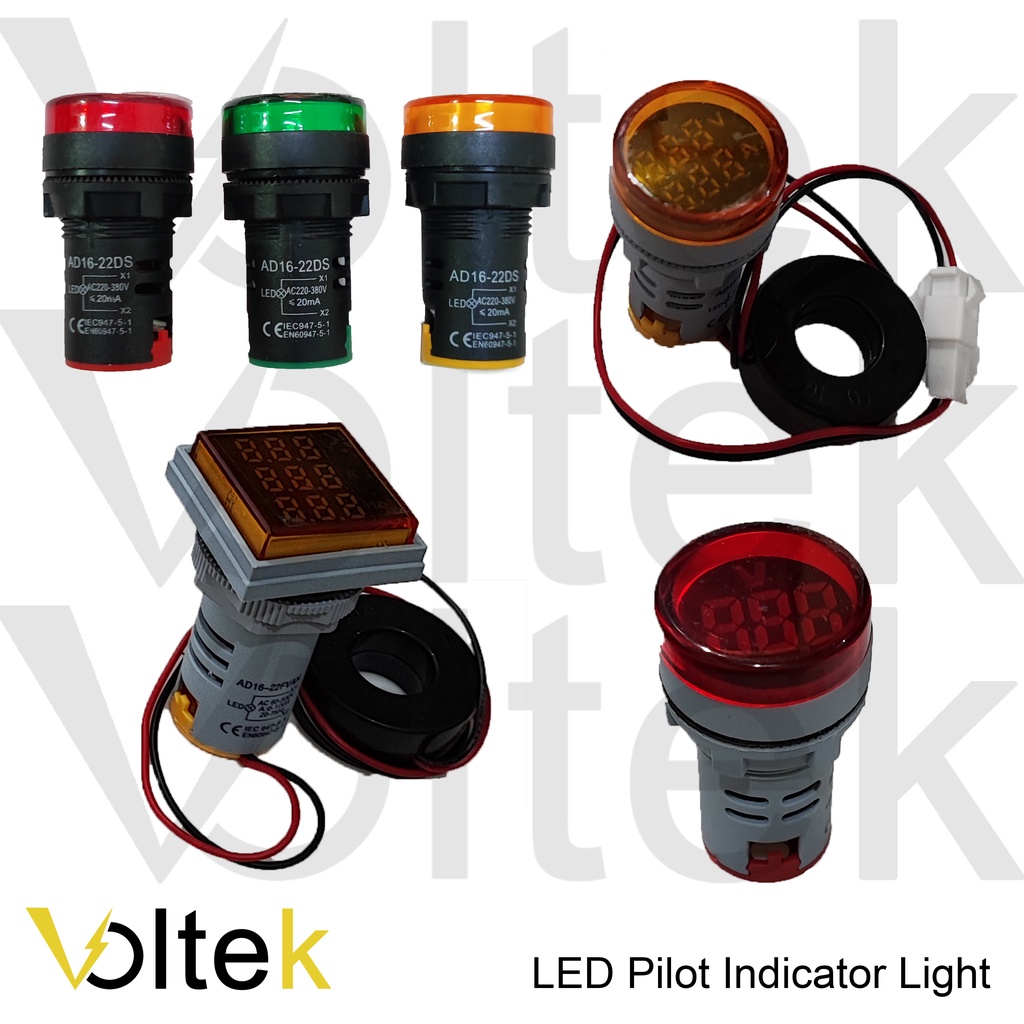 LED Digital Voltmeter Ammeter Hertz Pilot Indicator Panel light Voltage ...
