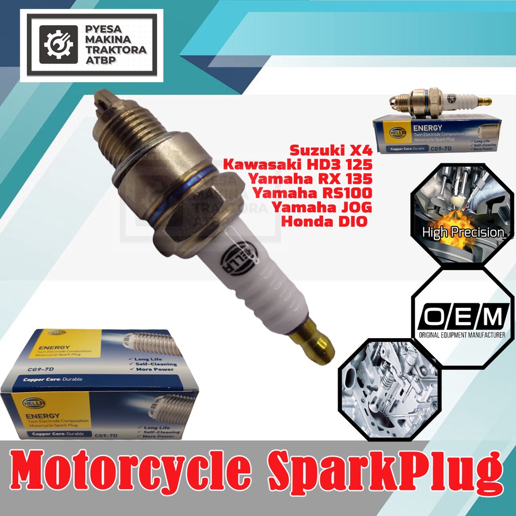 Spark Plug for Suzuki X4/Kawasaki HD3-125/Yamaha Rxt135 CG9-7D by Hella ...