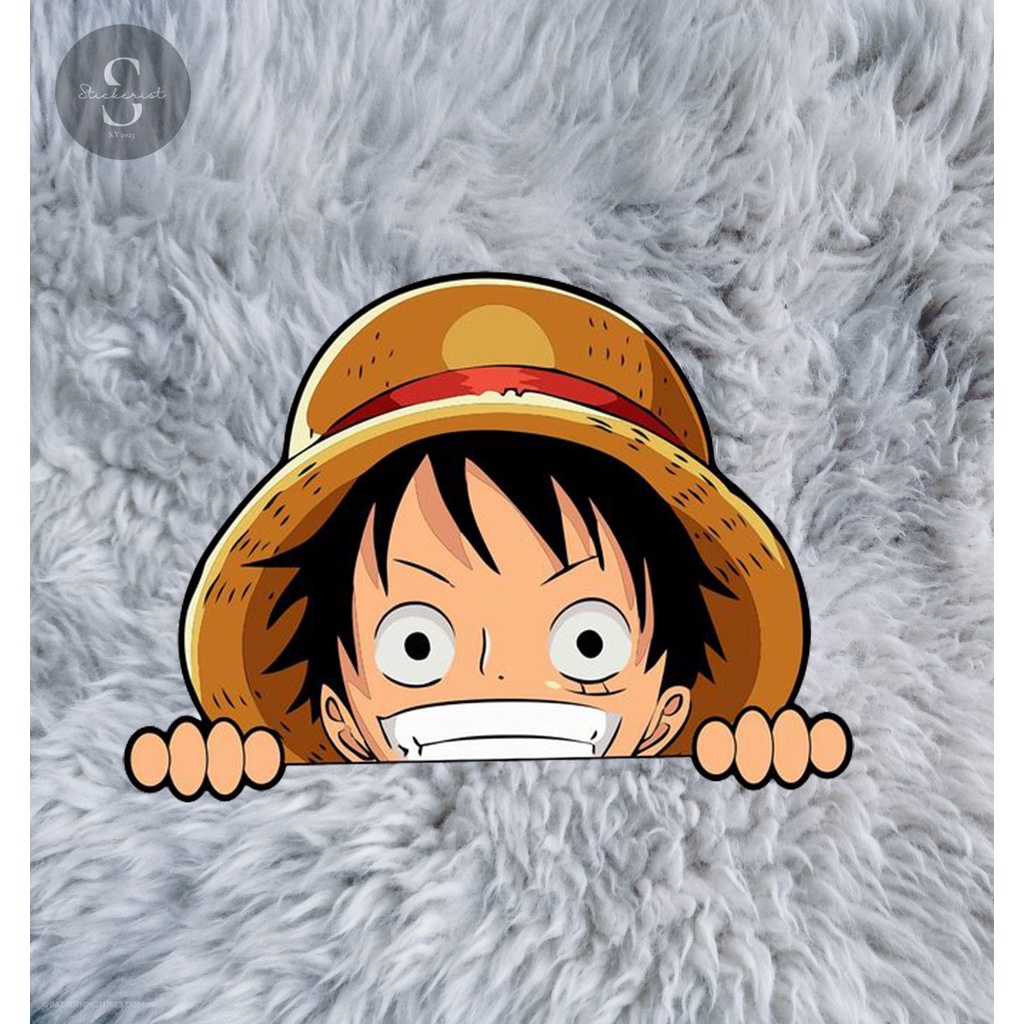 One Piece Anime Luffy Peeking Sticker Laminated Vinyl Sticker 3D ...