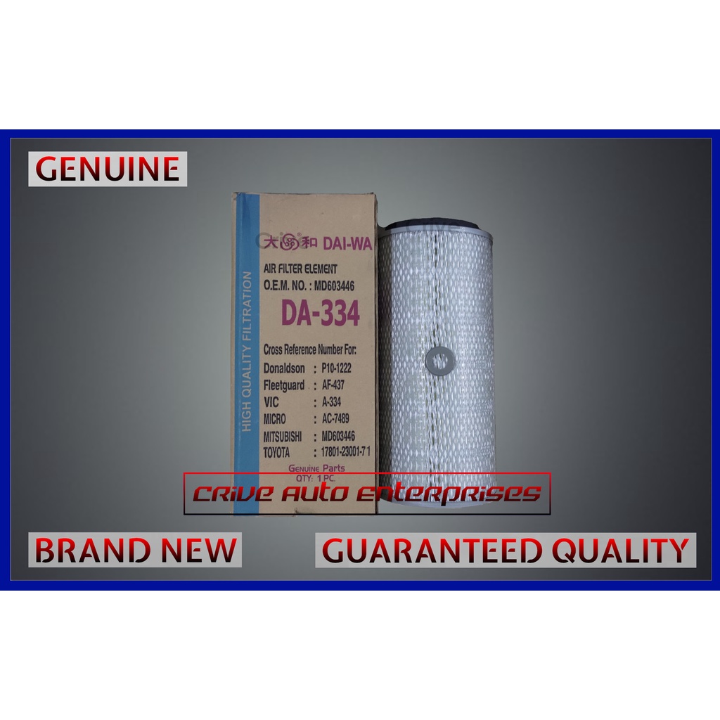 ORIGINAL Daiwa DA-334 Air Filter for Mitsubishi Canter, L300 [4D56 ...