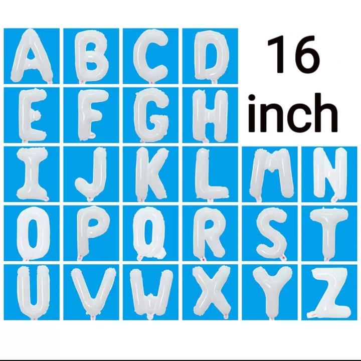 16 inches White color letter A - Z Happy birthday Anniversary party ...