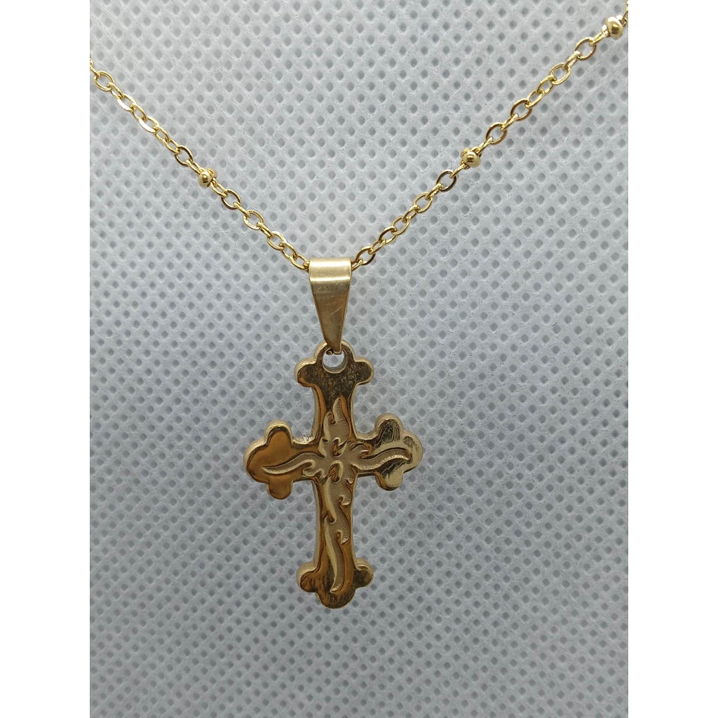 CROSSES DIFFERENT DESIGNS PENDANT GOLD PLATED NECKLACE - (45cm. length ...