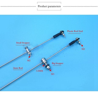 RC Boat 2MM 3MM Push Rod Kit Include M2 M3 Plastic Rod End + Linkage ...