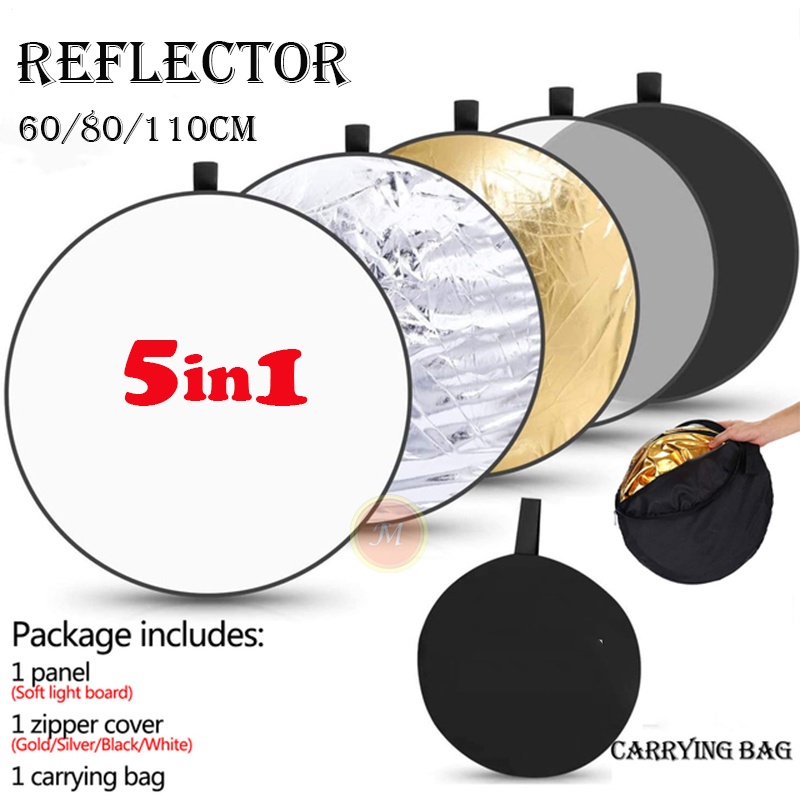 Reflector Photography 5 in 1 60/80/110CM Portable Light Diffuser Round ...