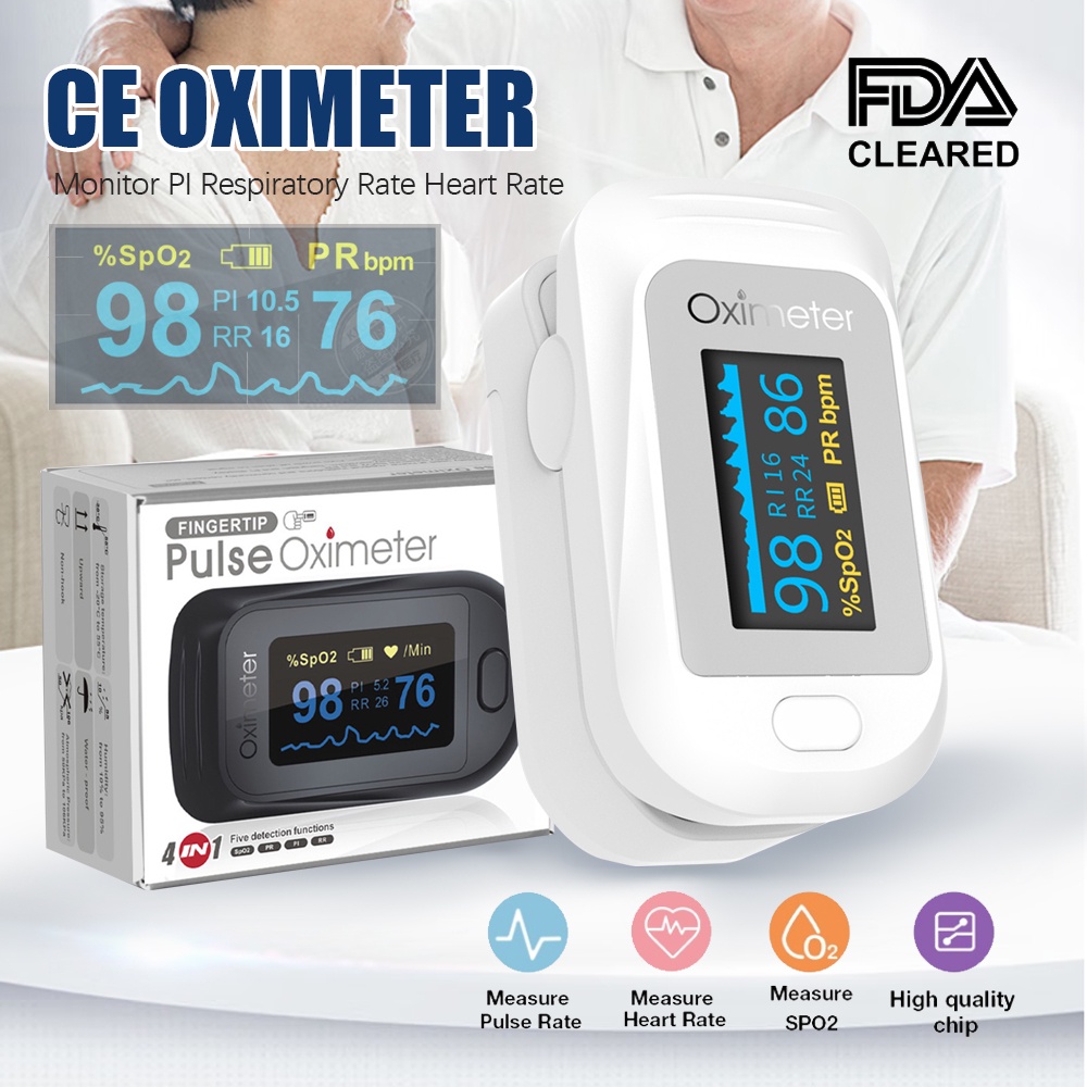 Finger Pulse Fingertip Oled Oximeter SPO2 PR PI RR ODI4 Blood Oxygen ...