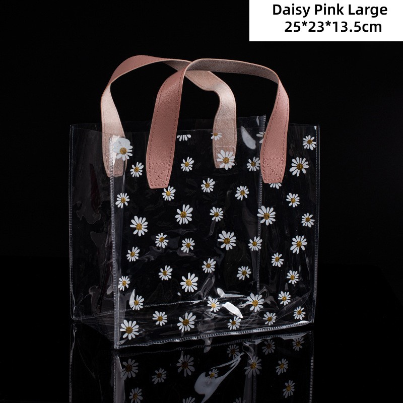 PVC small daisy handbag transparent plastic bag net red with gift bag ...
