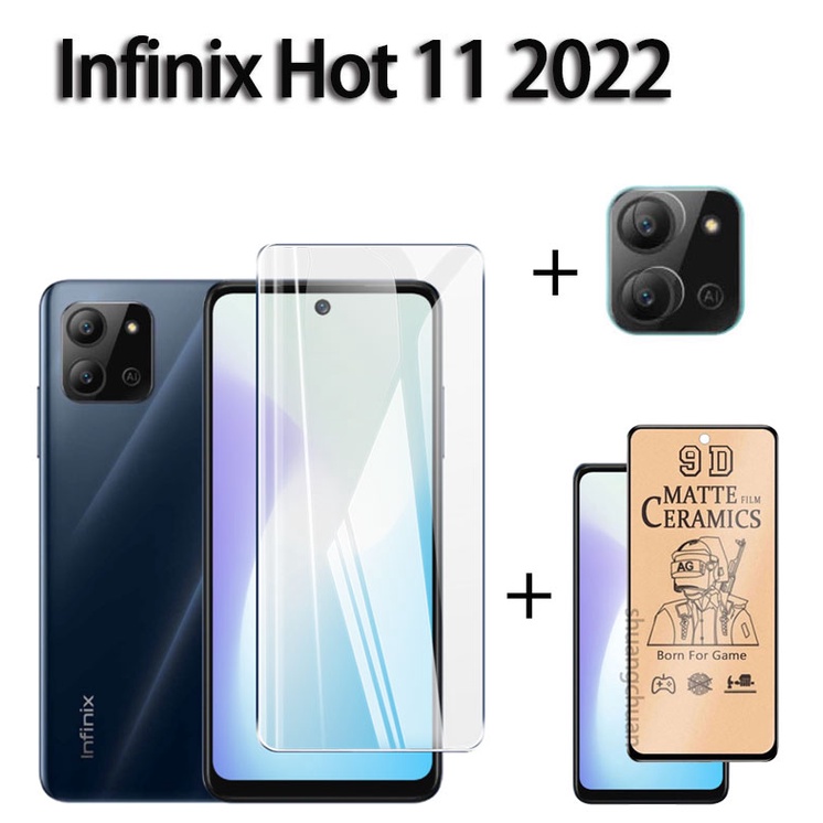 3in1 for Infinix Hot 11 2022 tempered glass film+ ceramic film+ lens ...