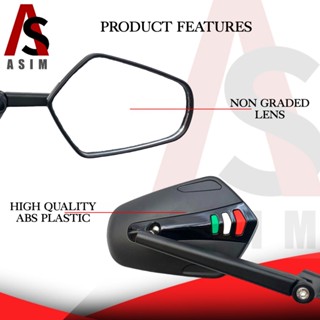 ASIM Motorcycle Crosspee Universal Rear Side Mirror Black Honda+Yamaha ...