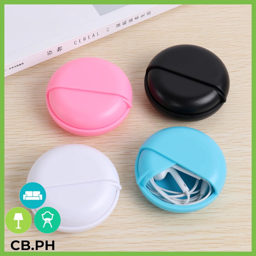 CB.PH 1PC Multi-function Round Storage Box Earphone Case Wire Cable ...