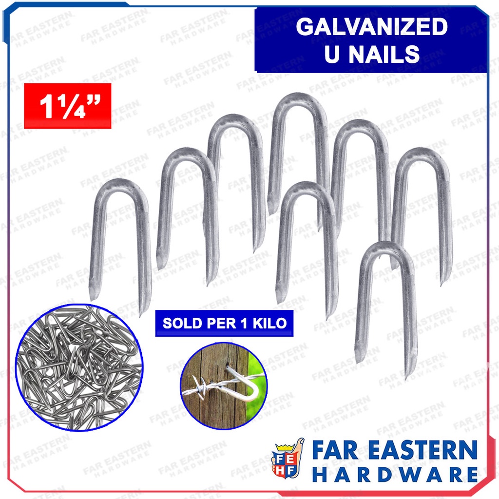 Galvanized Barbed Wire Staple U Nails 1¼" 1Kilo/Pack | Shopee Philippines