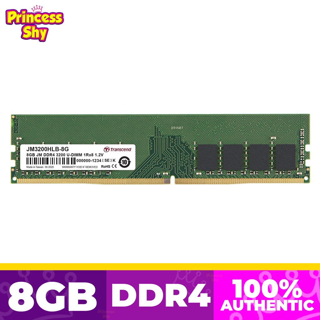 Transcend JetRam 8GB DDR4 3200 MHz Long-DIMM Desktop Memory Ram ...