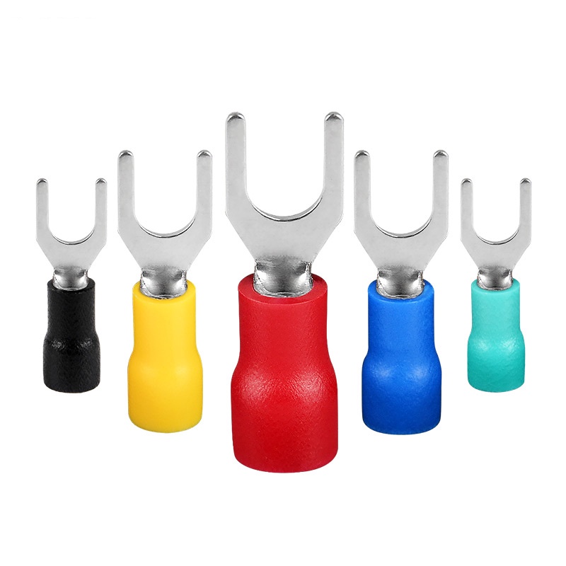 50PCS two colors Wire terminal sv1.25-6 fork type terminal U-type ...